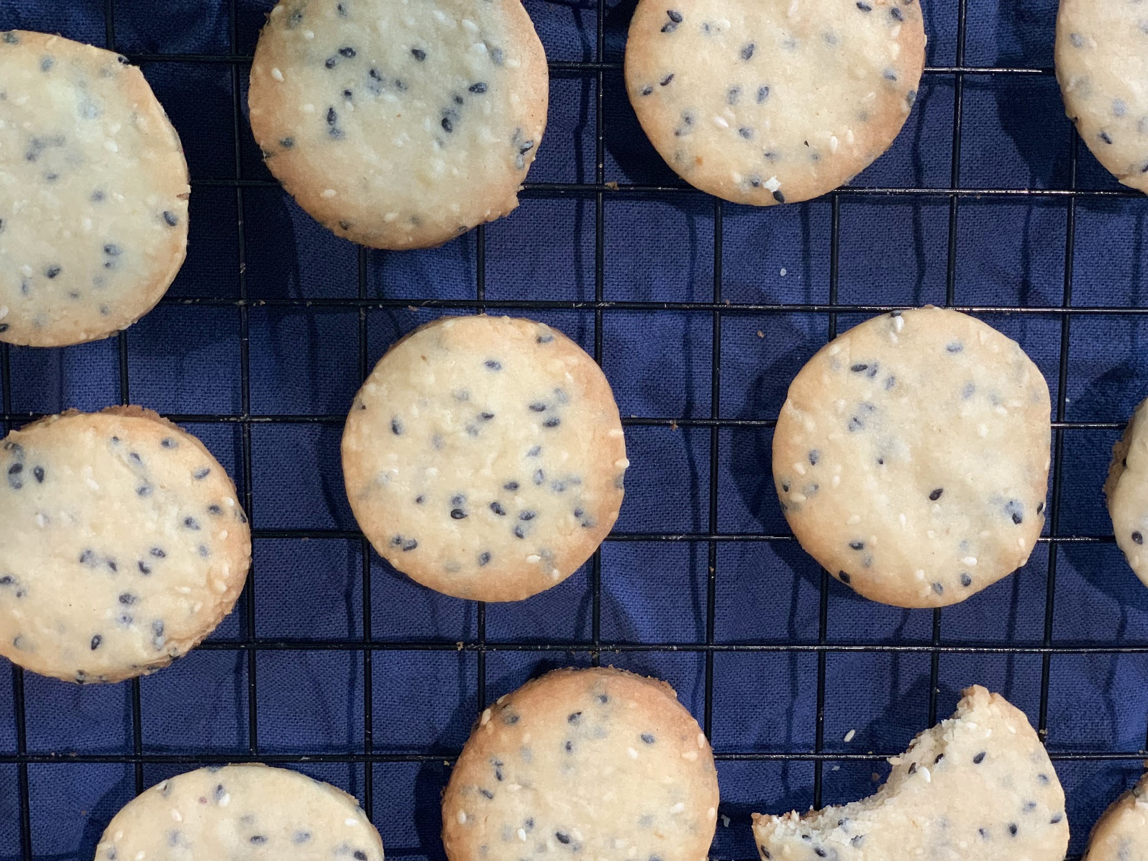 Black Sesame Shortbread Cookies - Baker Without Borders